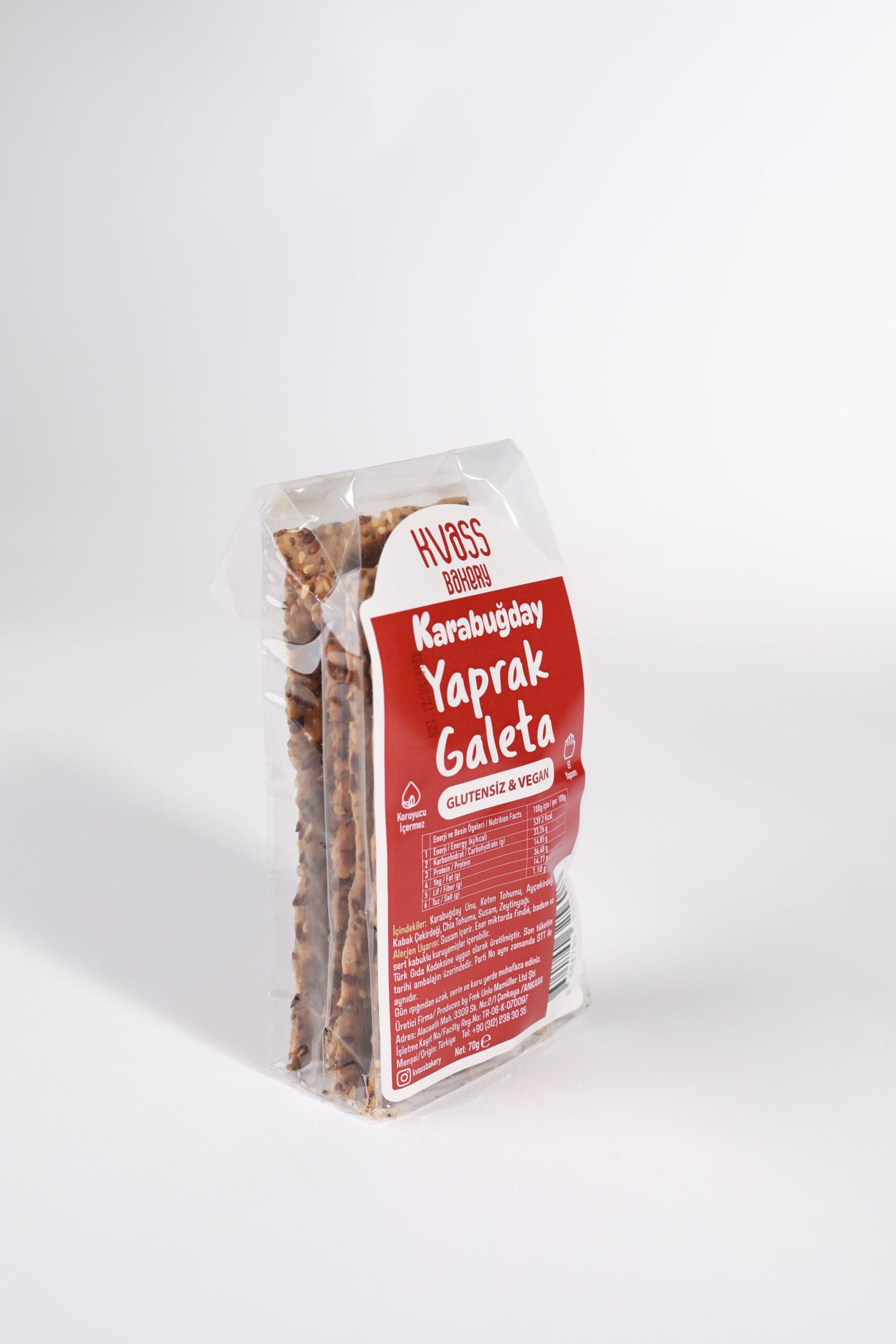 Kvass Bakery Glütensiz Yaprak Galeta 70 g - DepoDone