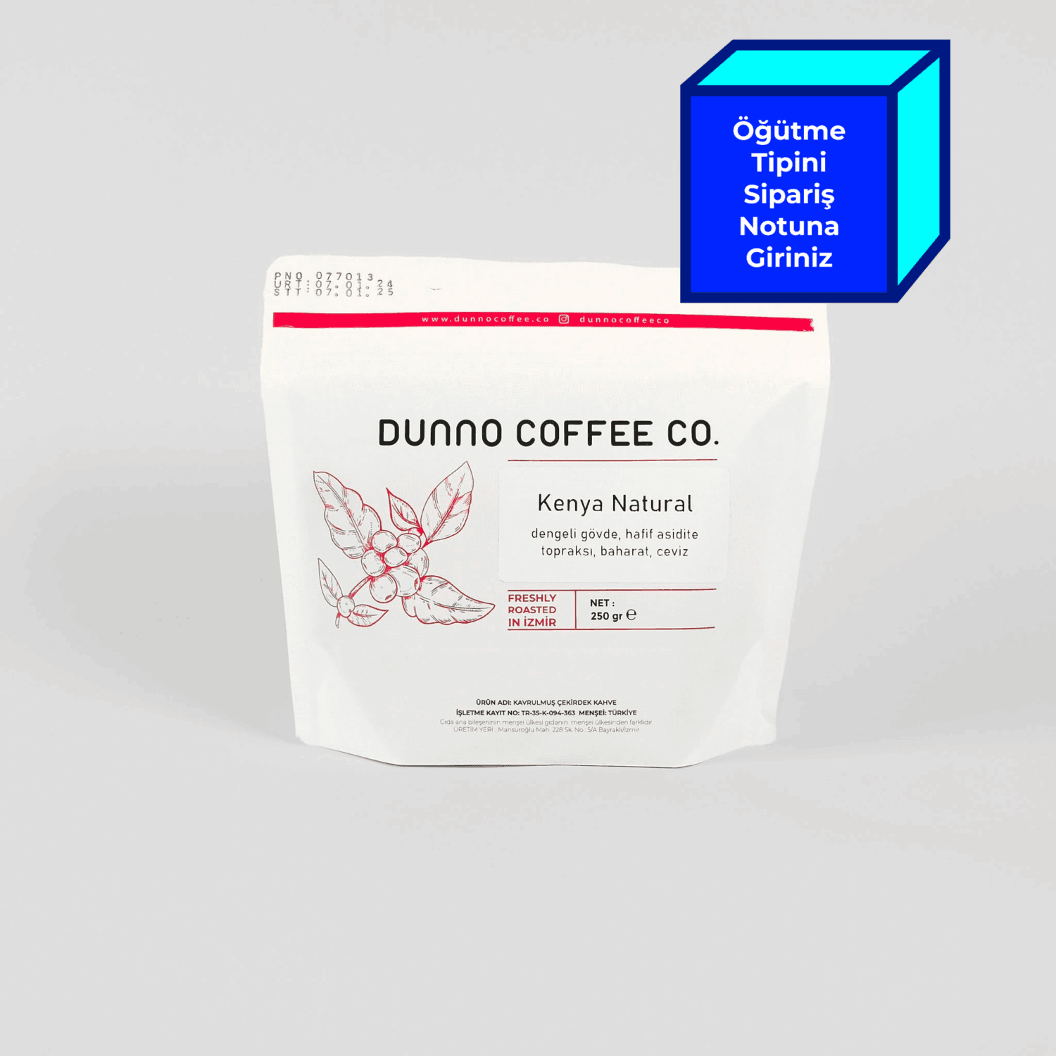 Dunno Kenya Natural Çekirdek Kahve 250 g - DepoDone